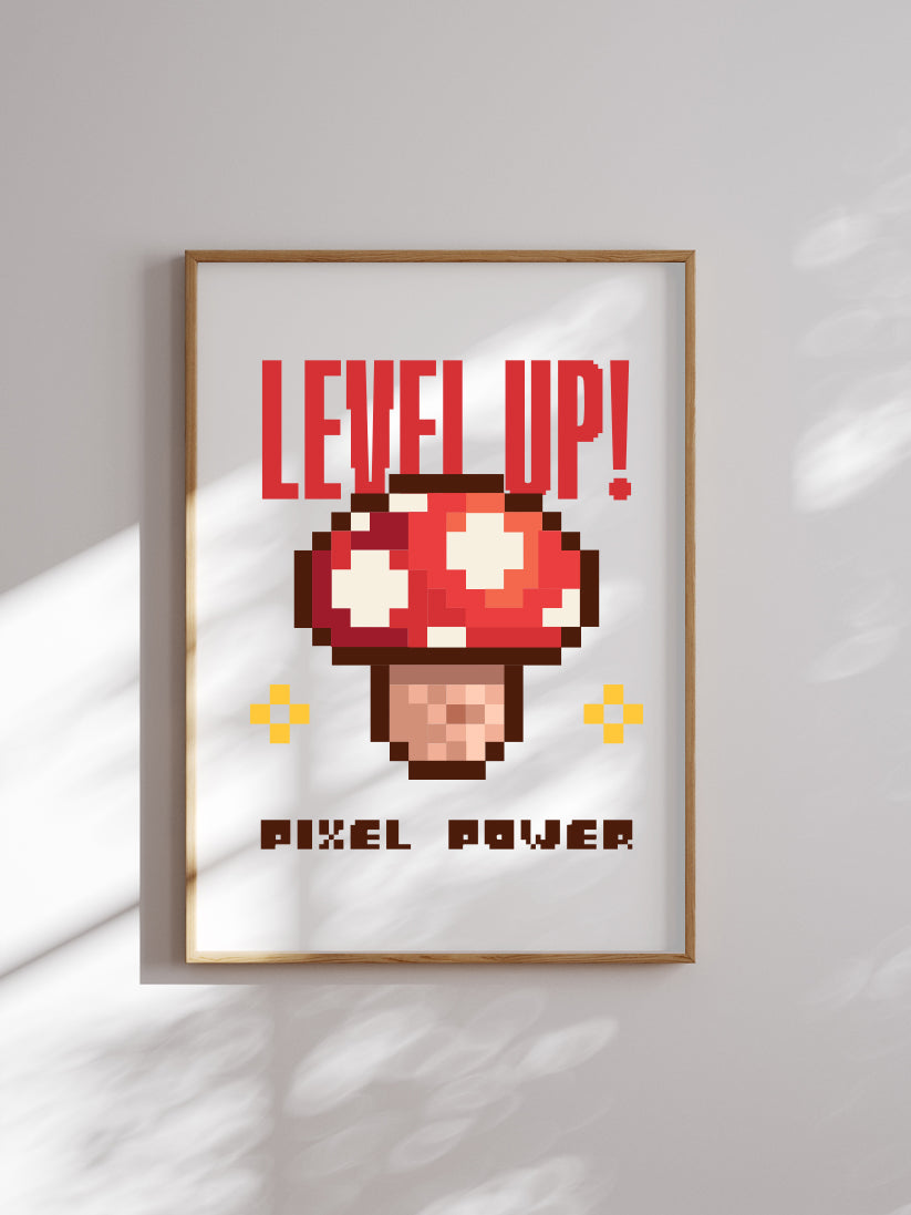 Level Up Pixel Power Poster – Digit Shop